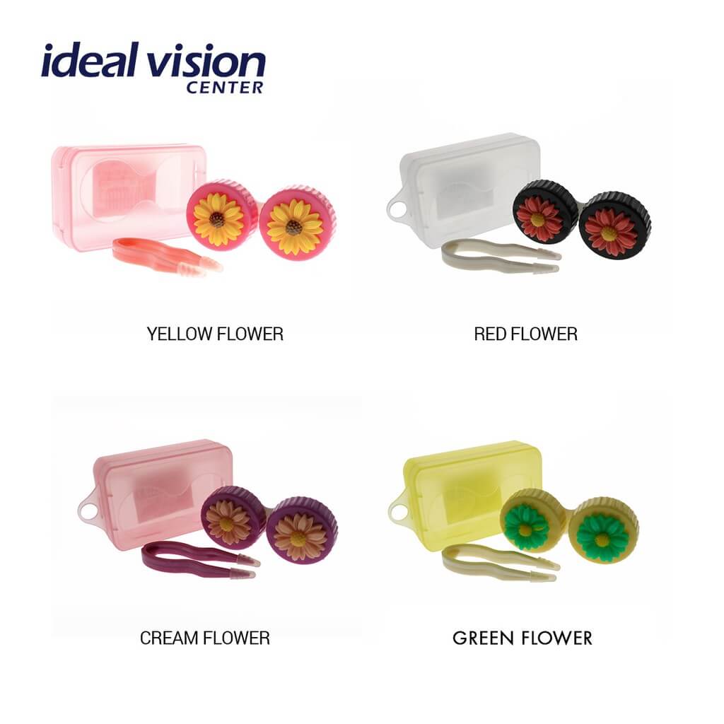 Ideal Vision Center Colorful Contact Lens Case with Tweezers - Ideal Vision PH